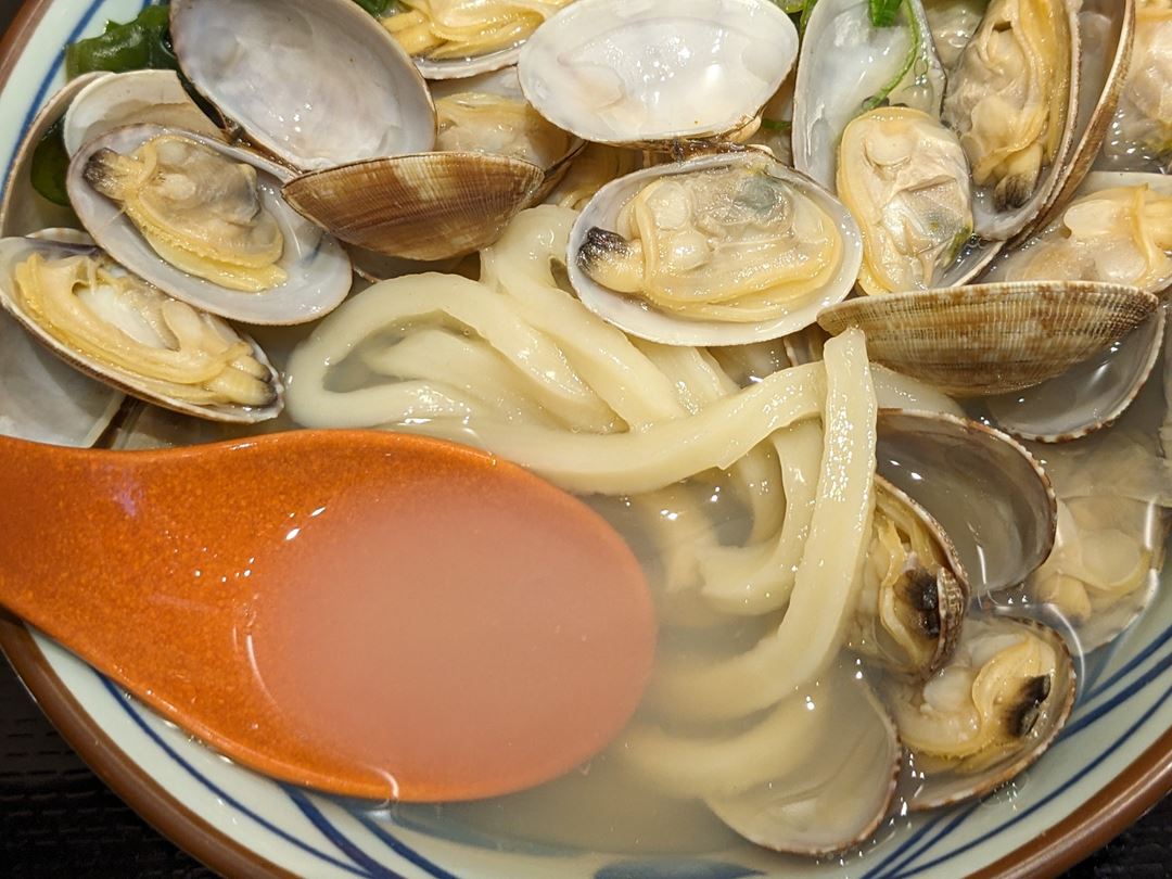 丸亀製麺 山盛りあさりうどん MARUGAME SEIMEN Asari Clams Hot Udon | Japan Course ...